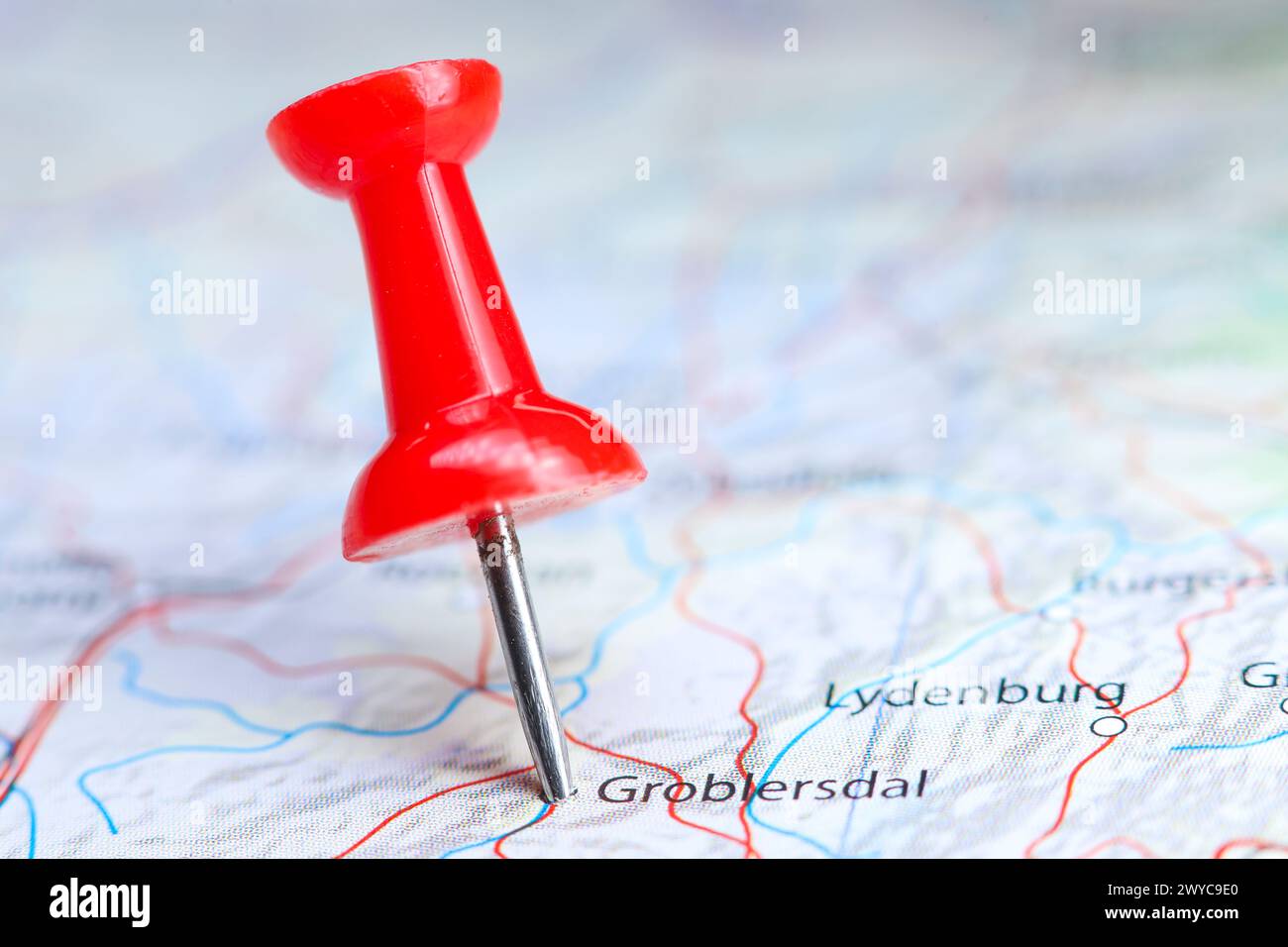 Groblersdal, South Africa pin on map Stock Photo - Alamy