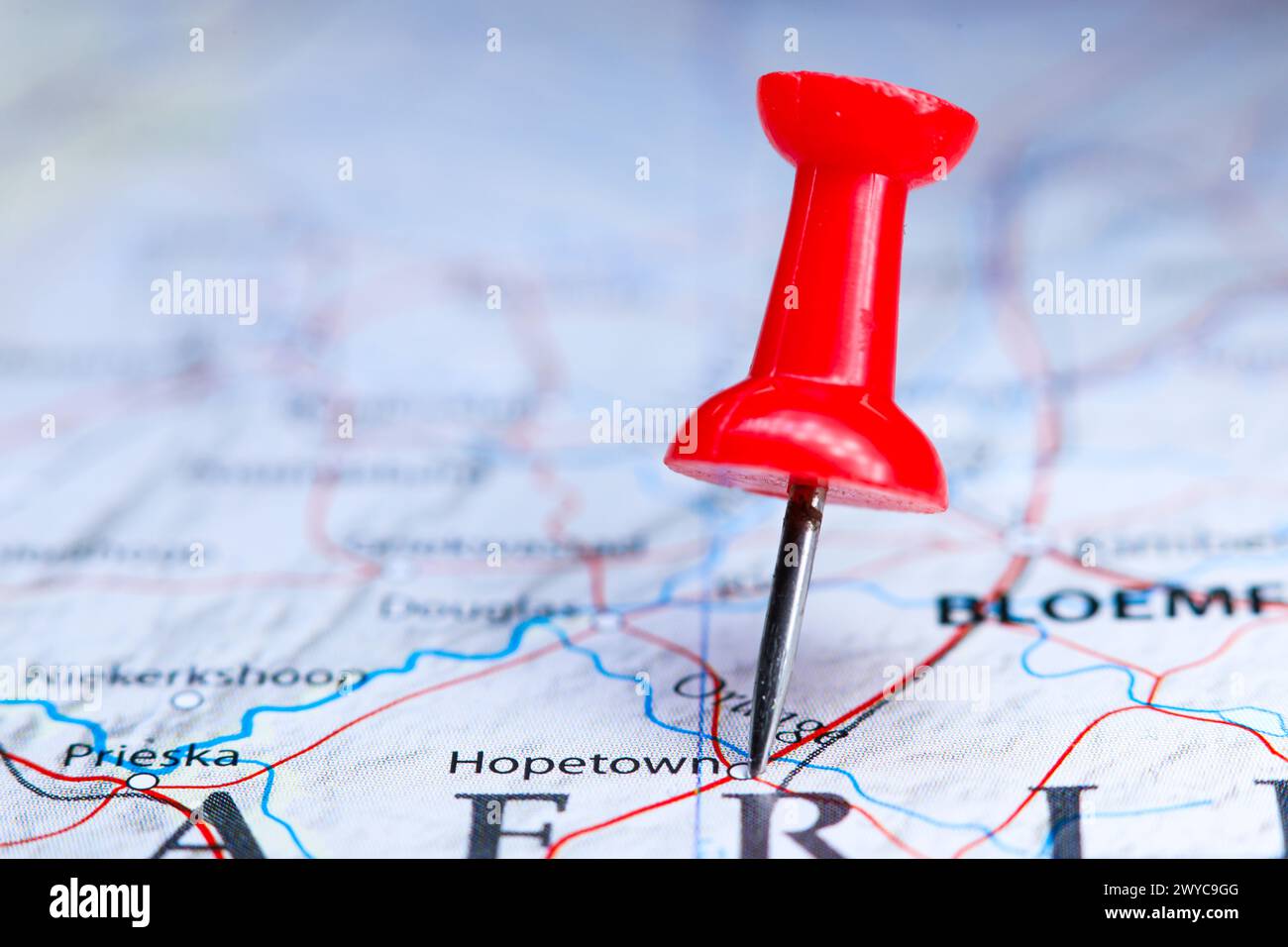 Hopetown, South Africa pin on map Stock Photo - Alamy Hopetown, South Africa pin on map Stock Photo - Alamy