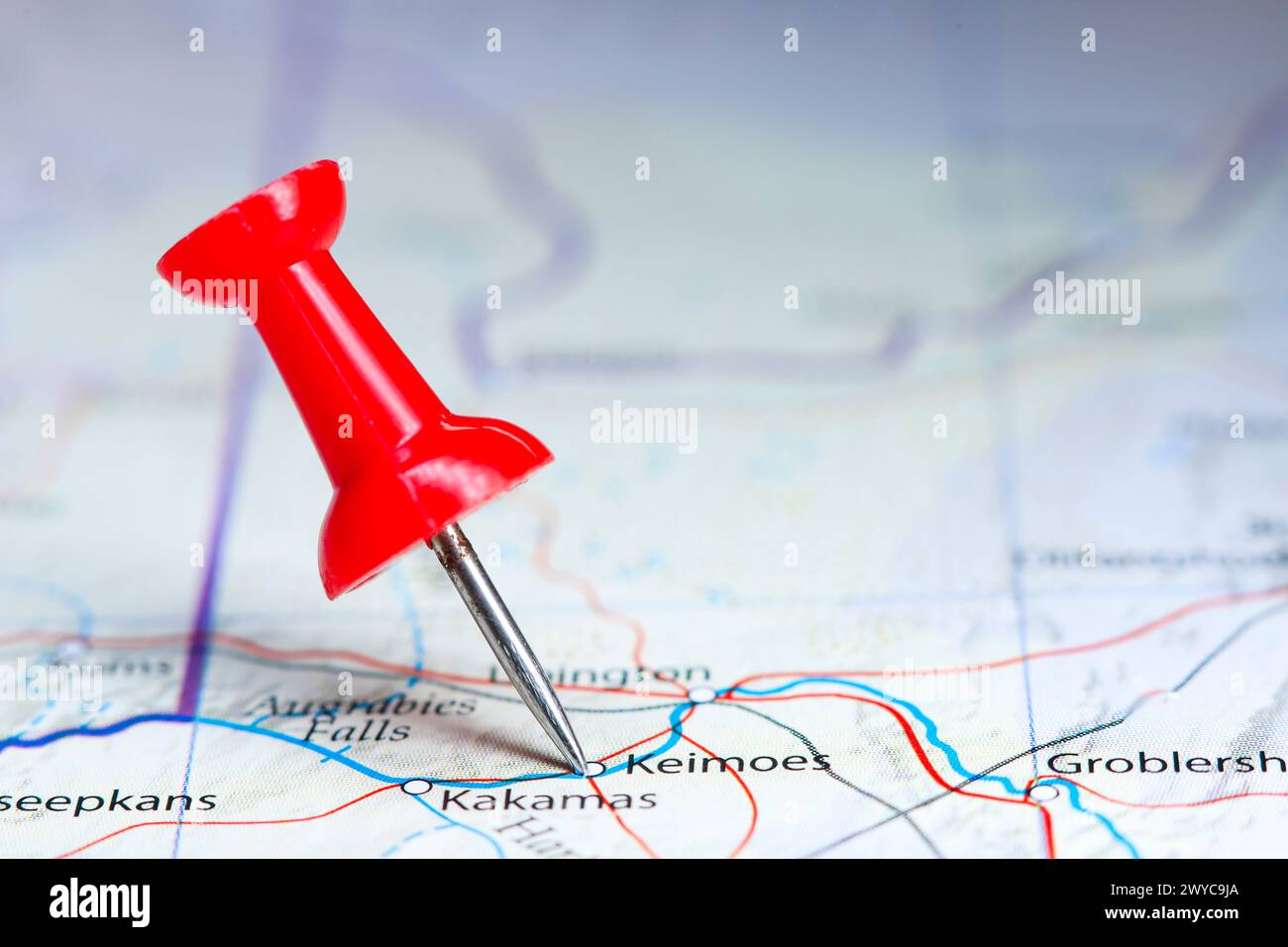Keimoes, South Africa pin on map Stock Photo - Alamy