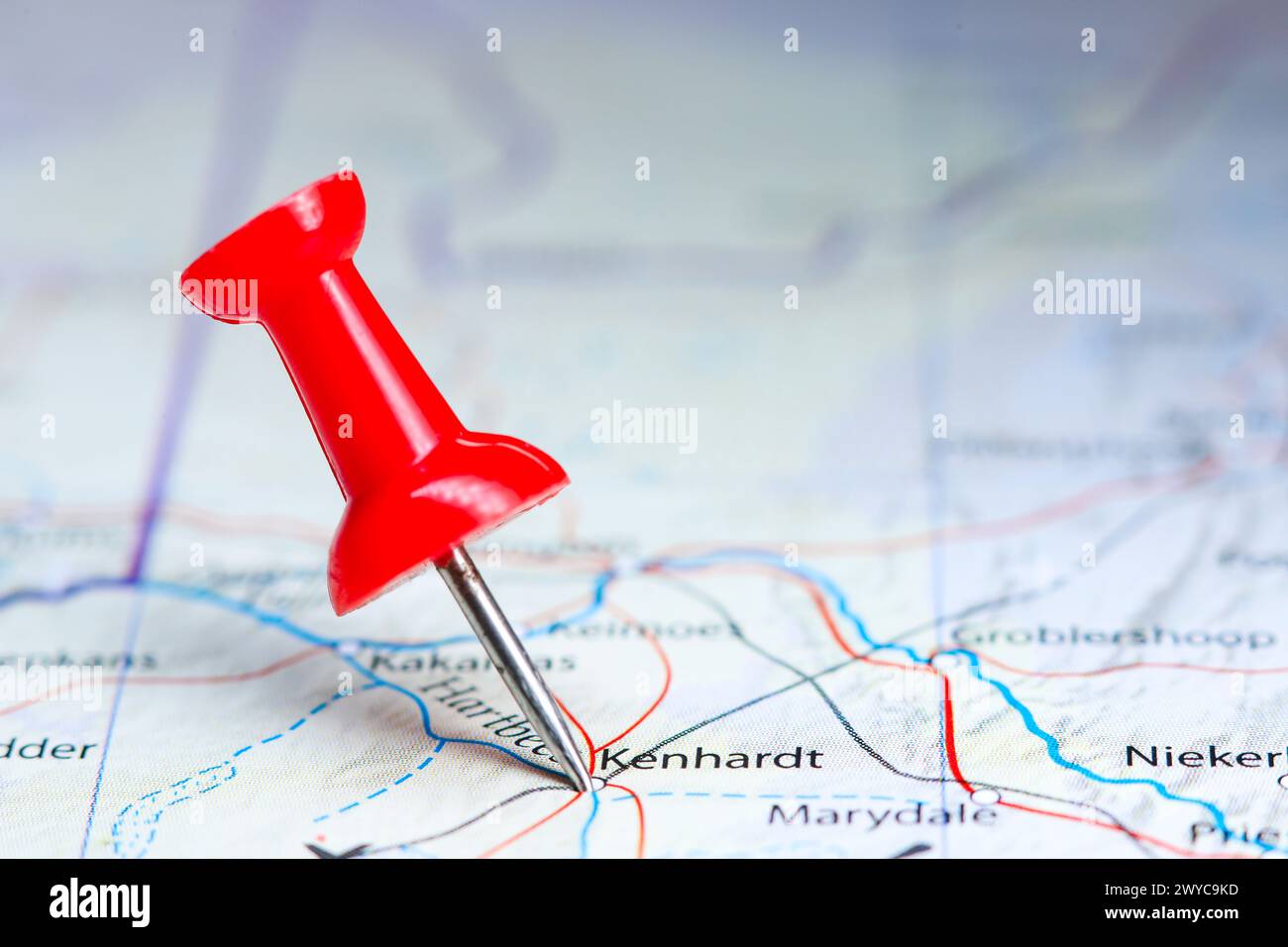 Kenhardt, South Africa pin on map Stock Photo - Alamy