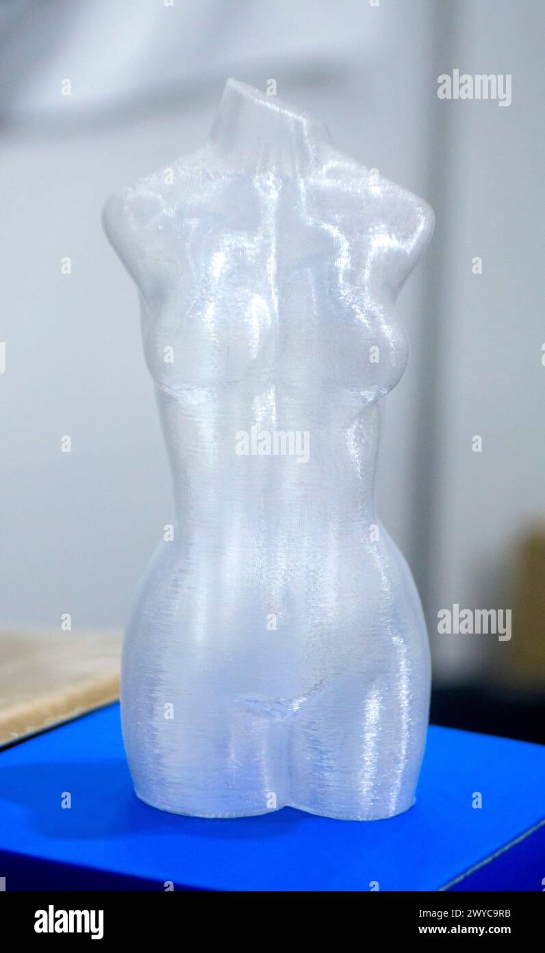 Woman body printed on 3D printer. Woman figure shaped object created 3D ...