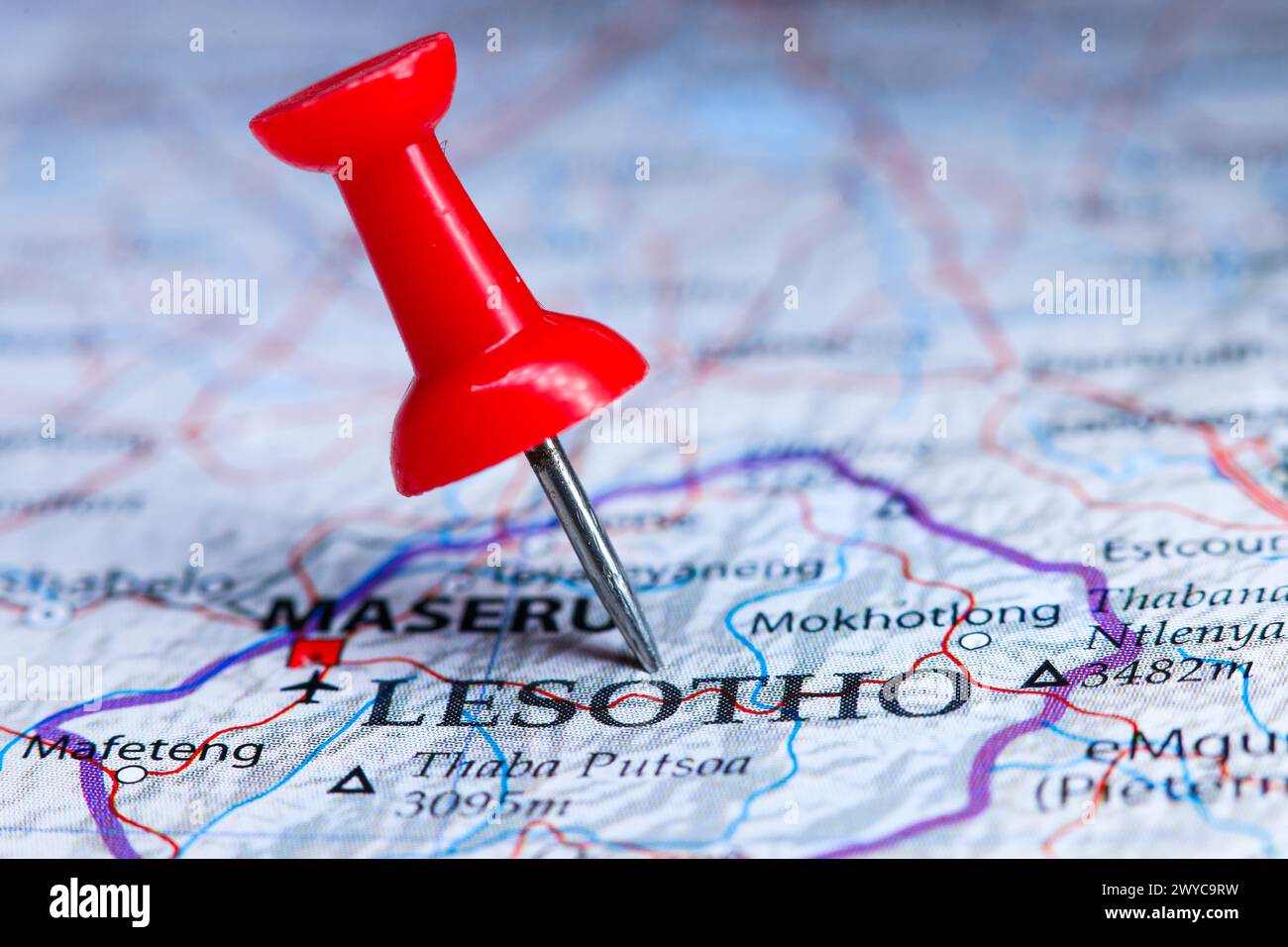 Lesotho on the map of africa