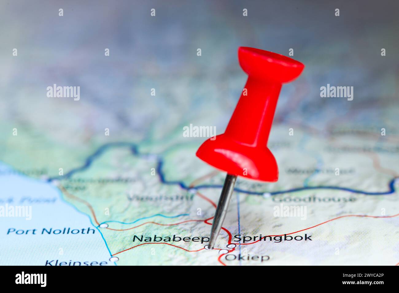 Nababeep, South Africa pin on map Stock Photo - Alamy