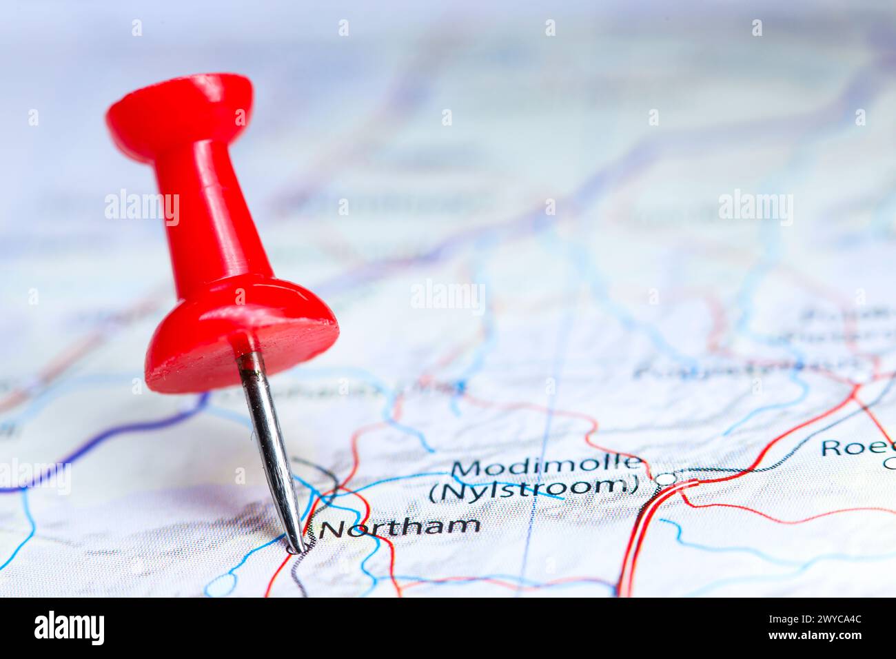Northam, South Africa pin on map Stock Photo - Alamy