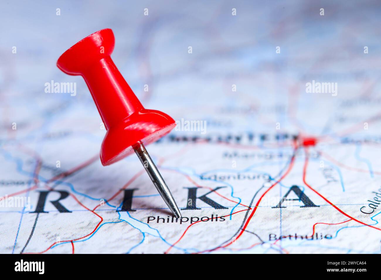 Philippolis, South Africa pin on map Stock Photo - Alamy