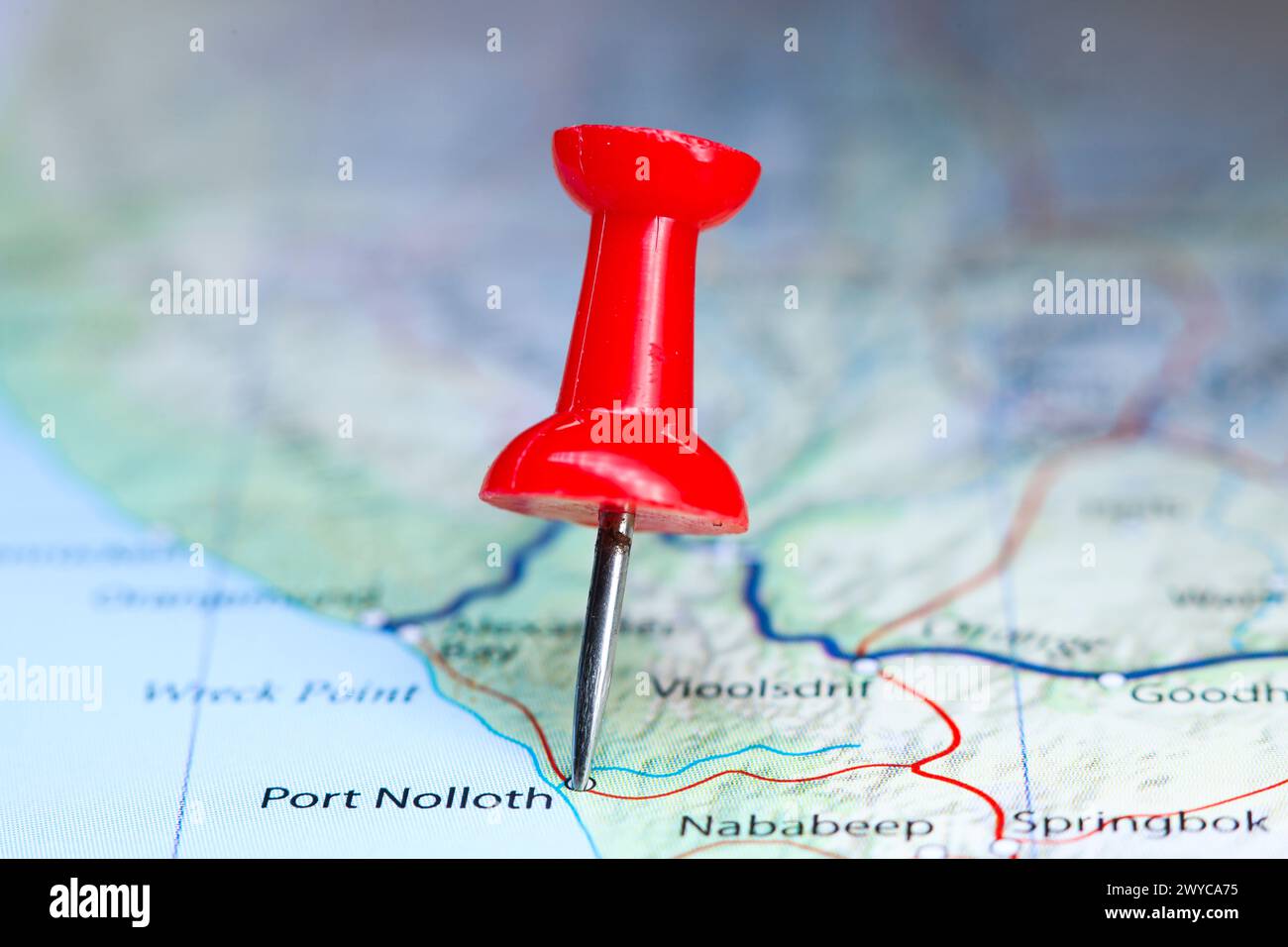 Port Nolloth, South Africa pin on map Stock Photo - Alamy