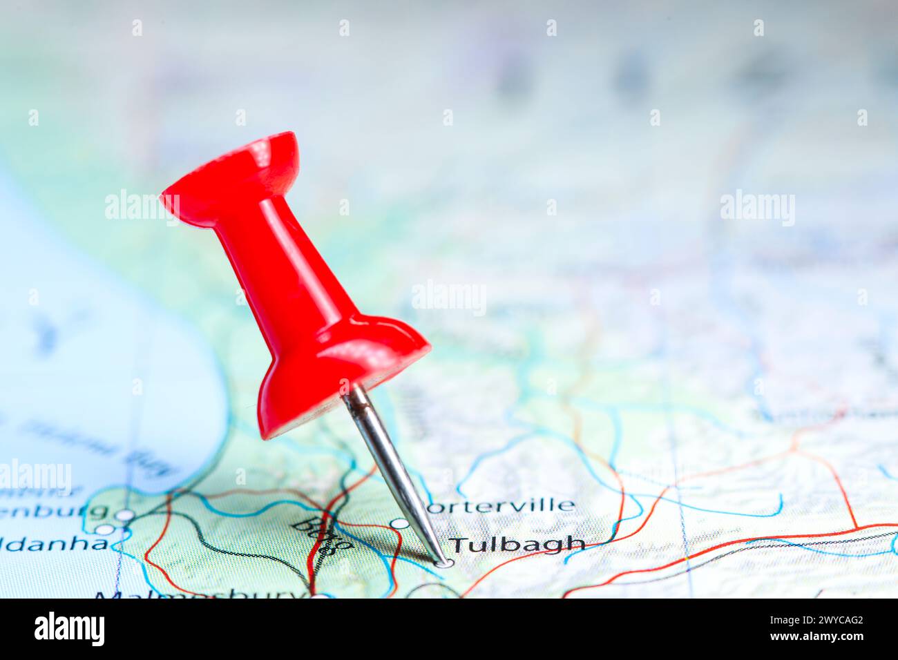 Tulbagh, South Africa pin on map Stock Photo - Alamy