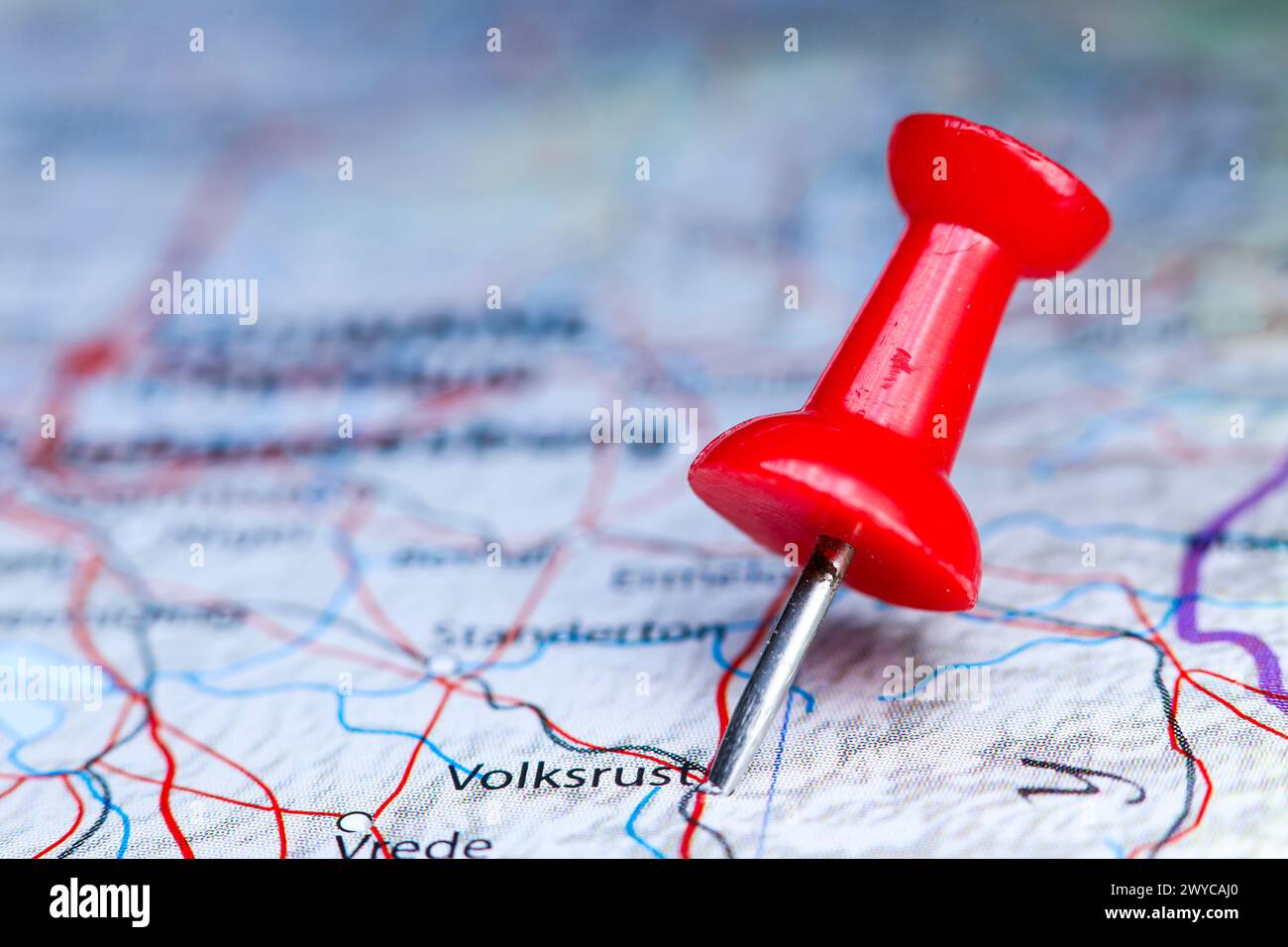 Volksrust, South Africa pin on map Stock Photo - Alamy