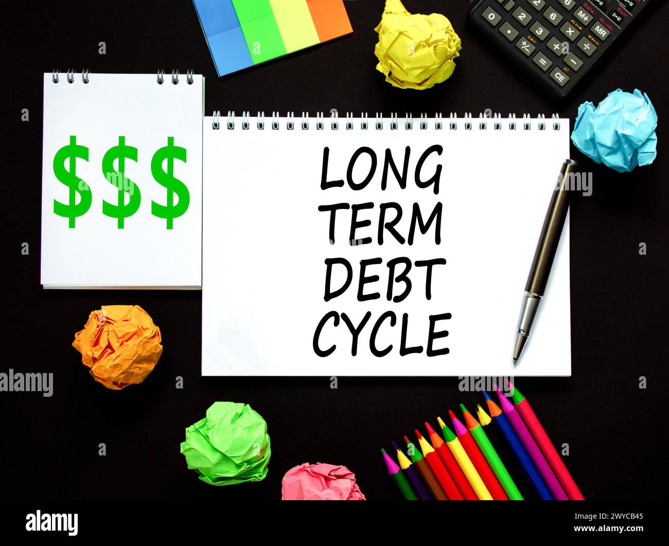 Long term debt cycle symbol. Concept words Long term debt cycle on ...