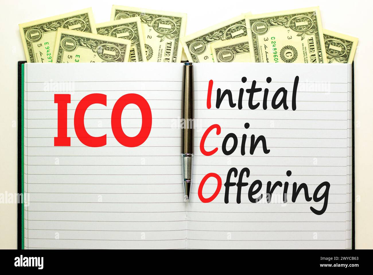 ICO initial coin offering symbol. Concept words ICO initial coin ...