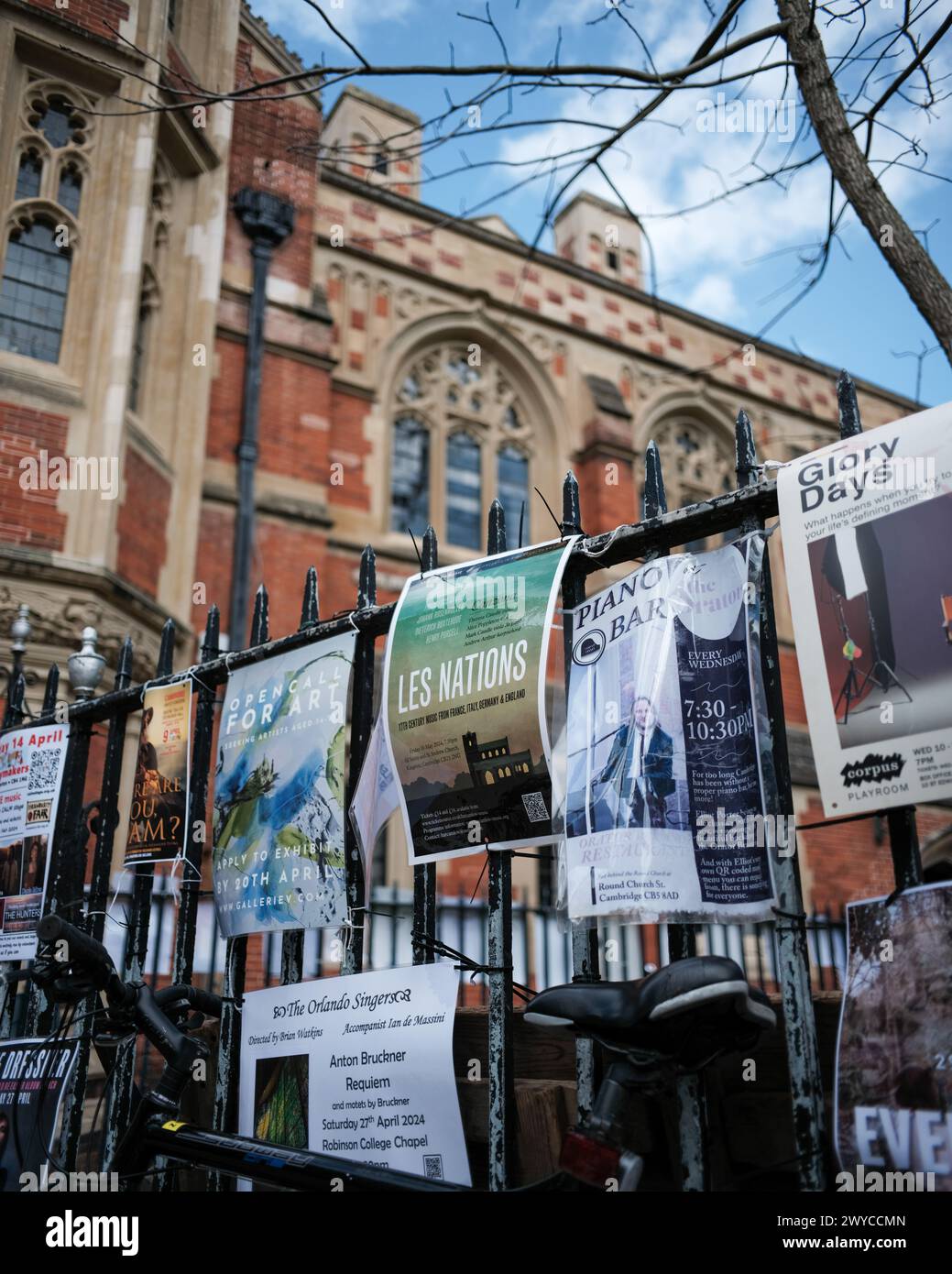 Posters fence cambridge uk hi-res stock photography and images - Alamy