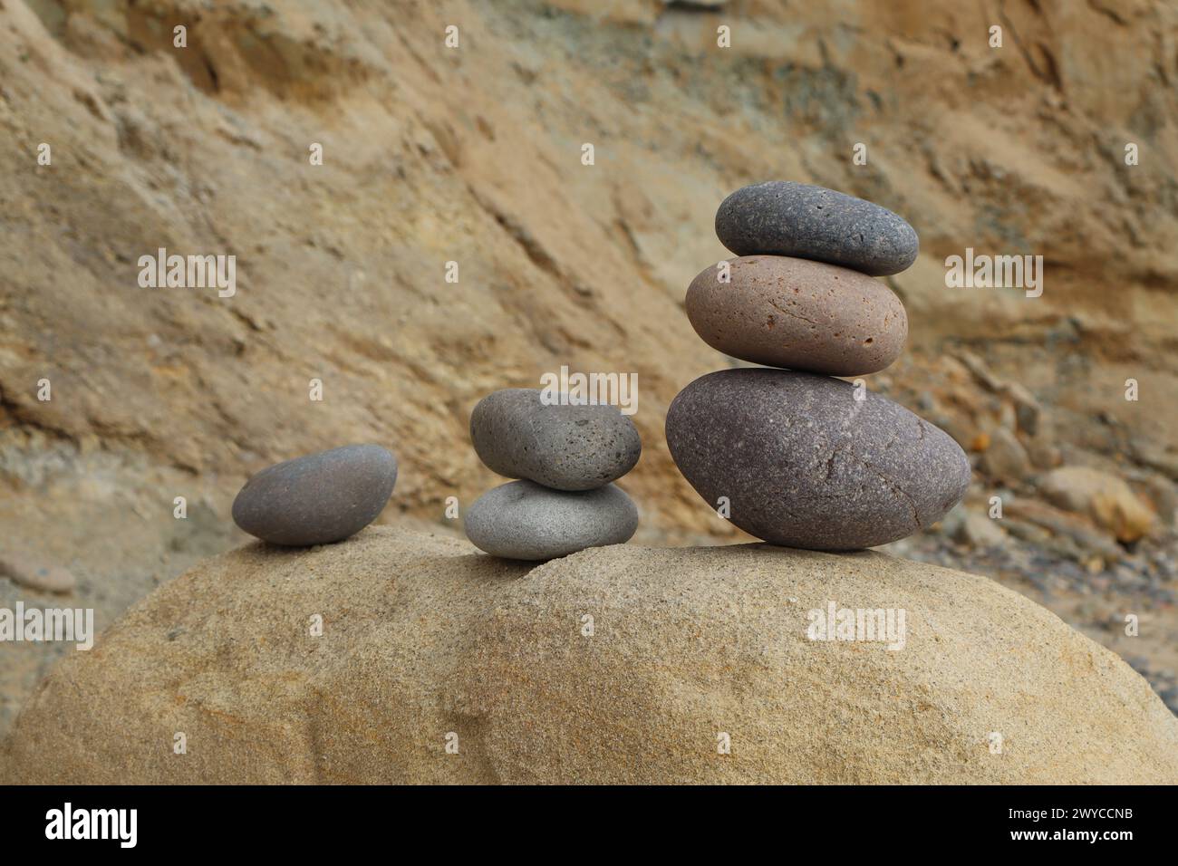 3 stacks of stones hi-res stock photography and images - Alamy