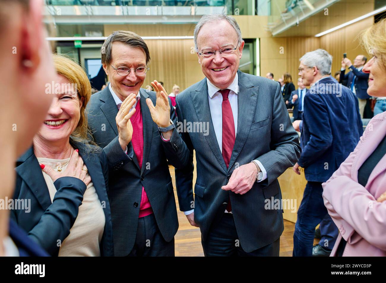 Karl Lauterbach Stephan Weil - Cannabis Gesetz Deutschland, Berlin, 22.03.2024: v.l.n.r ...