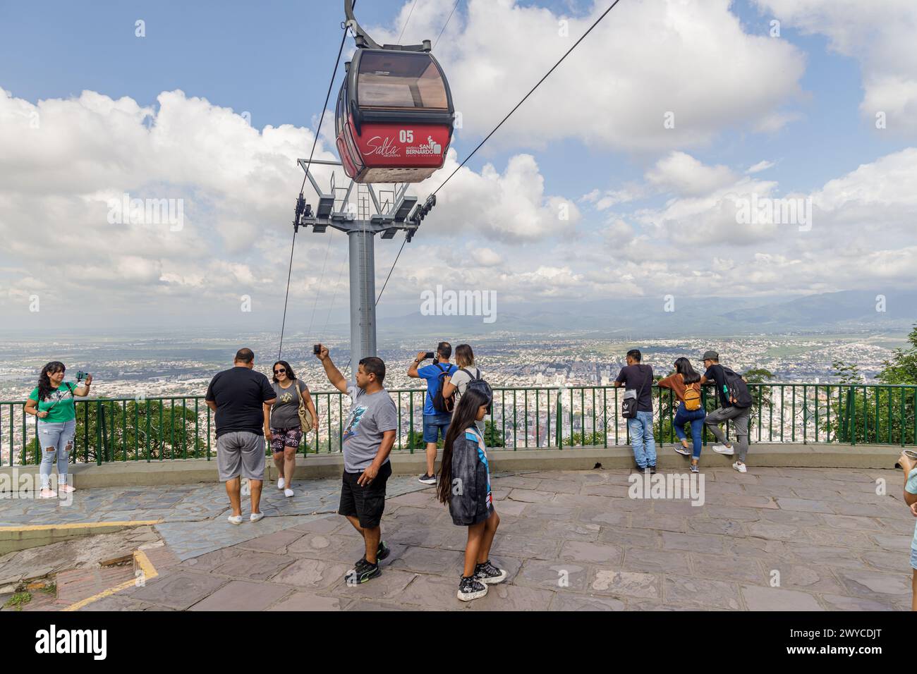 Salta, Argentina - January 24th 2024: Tourists enjoying the view from ...