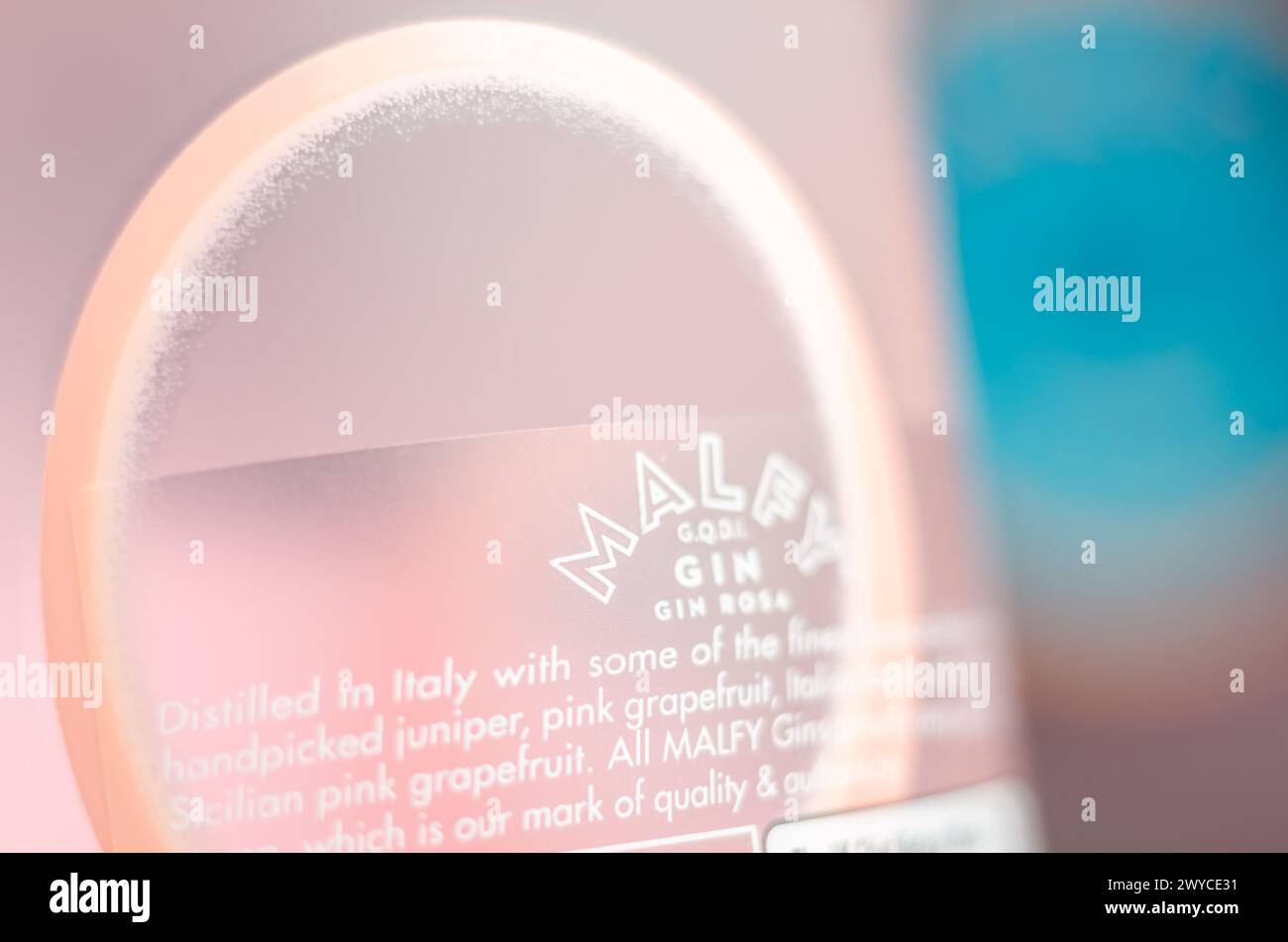 LONDON, UK - 25 MARCH 2024 Malfy Gin Rosa, a flavoured gin inspired by ...