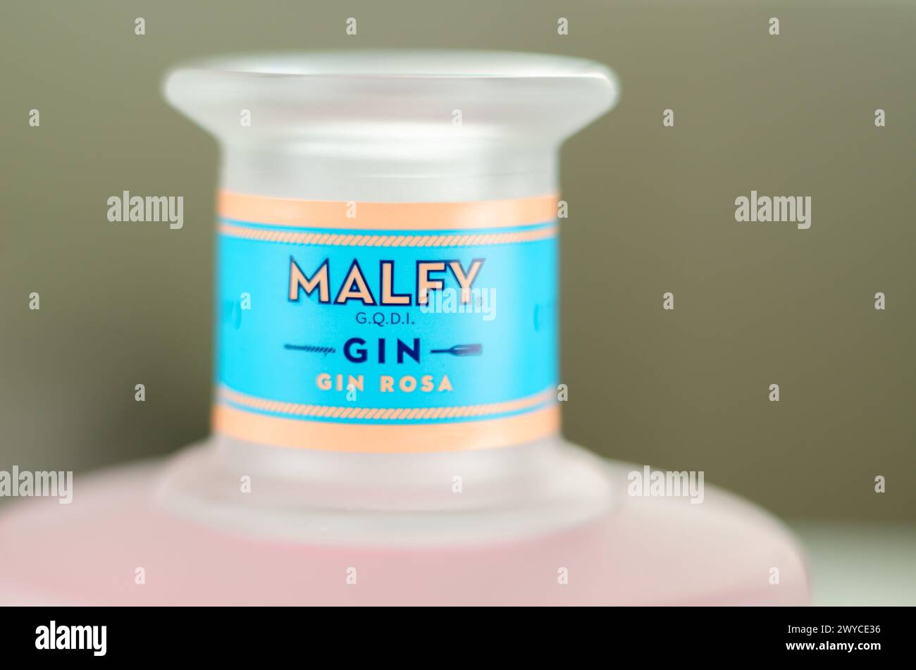 LONDON, UK - 25 MARCH 2024 Malfy Gin Rosa, a flavoured gin inspired by ...