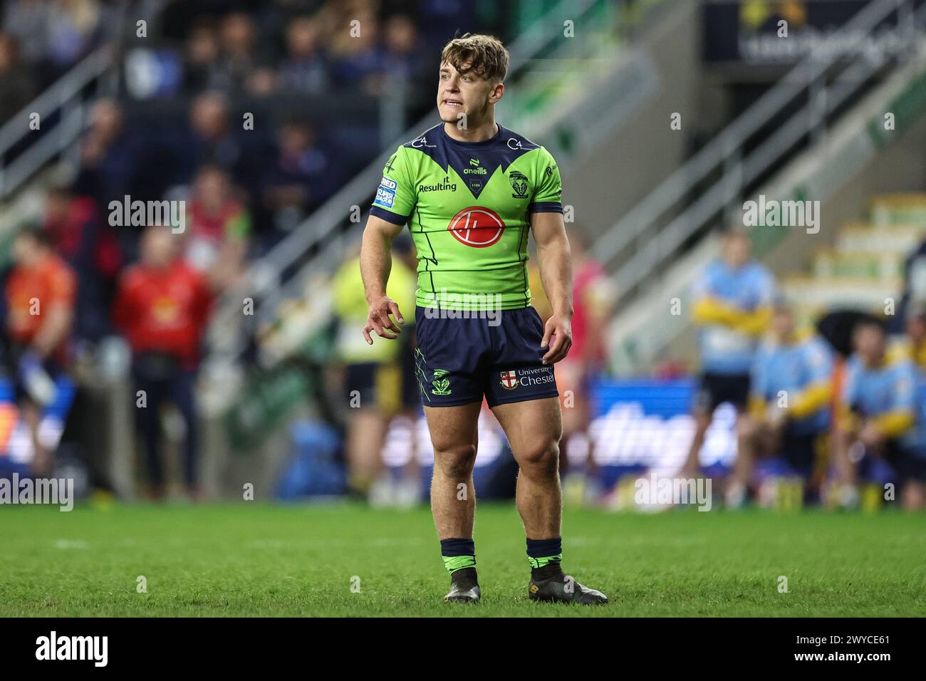 Leon Hayes of Warrington Wolves during the Betfred Super League Round 7 ...