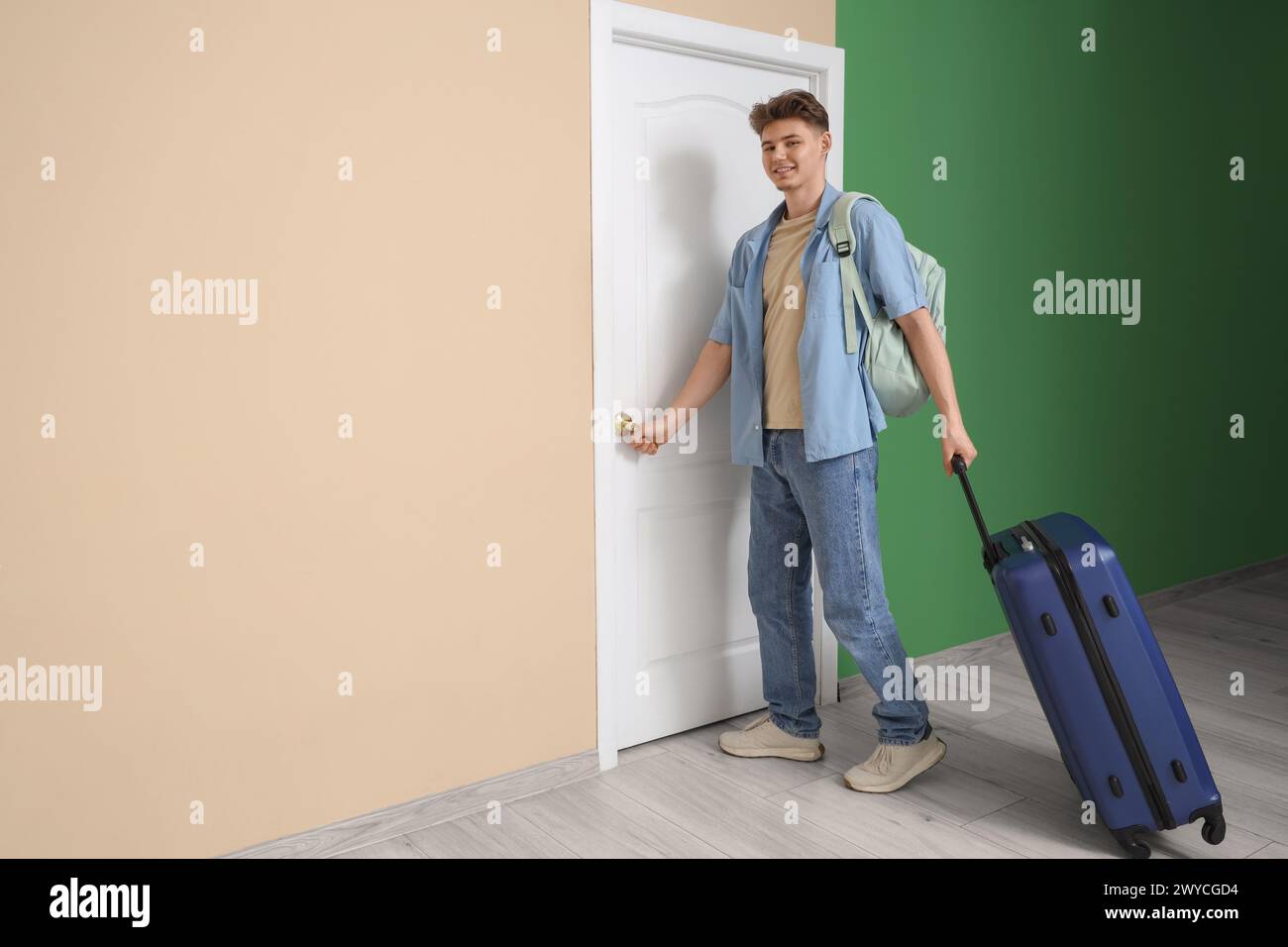 Opening backpack tourist in hi-res stock photography and images - Alamy