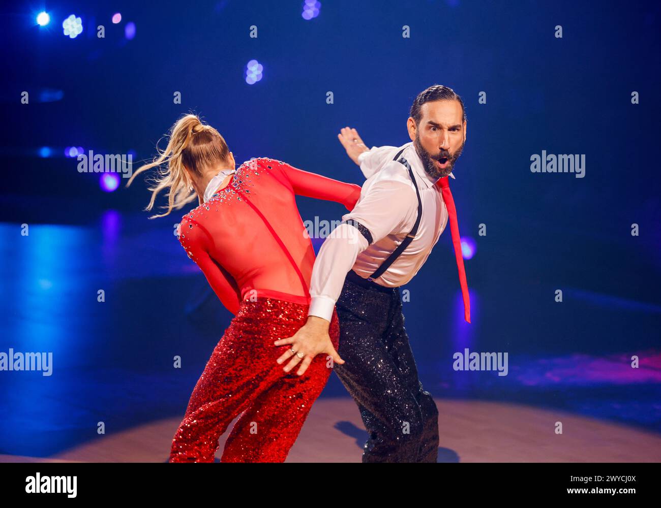 Cologne, Germany. 05th Apr, 2024. Lulu, singer, and Massimo Sinato ...