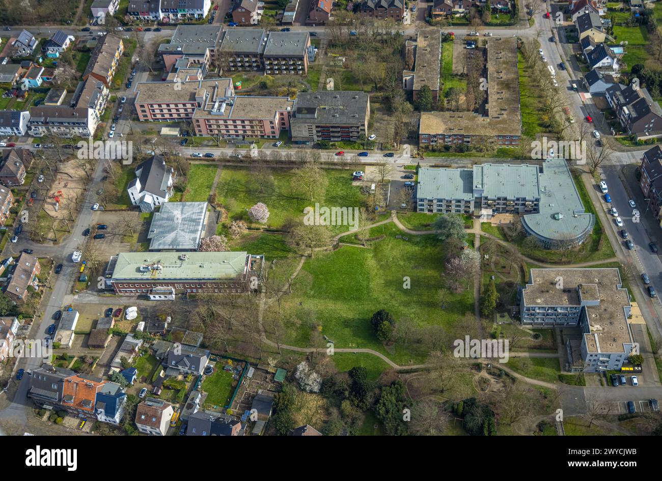 Aerial view, Fliedner Pflege und Wohnen am Park, retirement home and ...