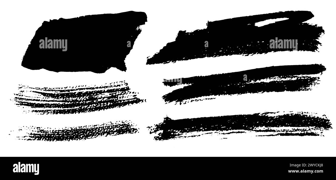 Brush strokes vector. Rectangular painted objects Stock Vector Image & Art - Alamy