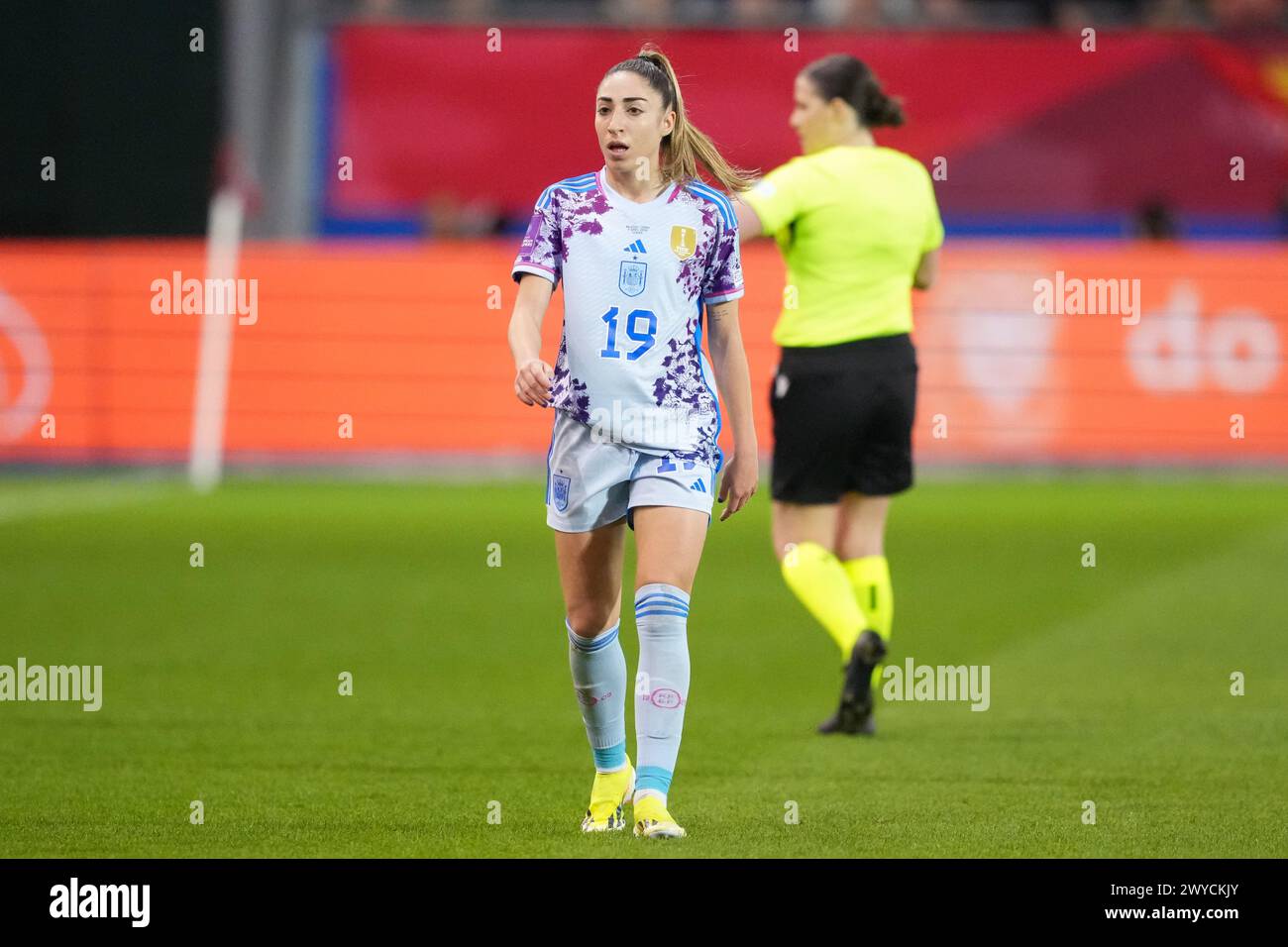 LEUVEN, BELGIUM - APRIL 5: Olga Carmona of Spain looks on during the ...