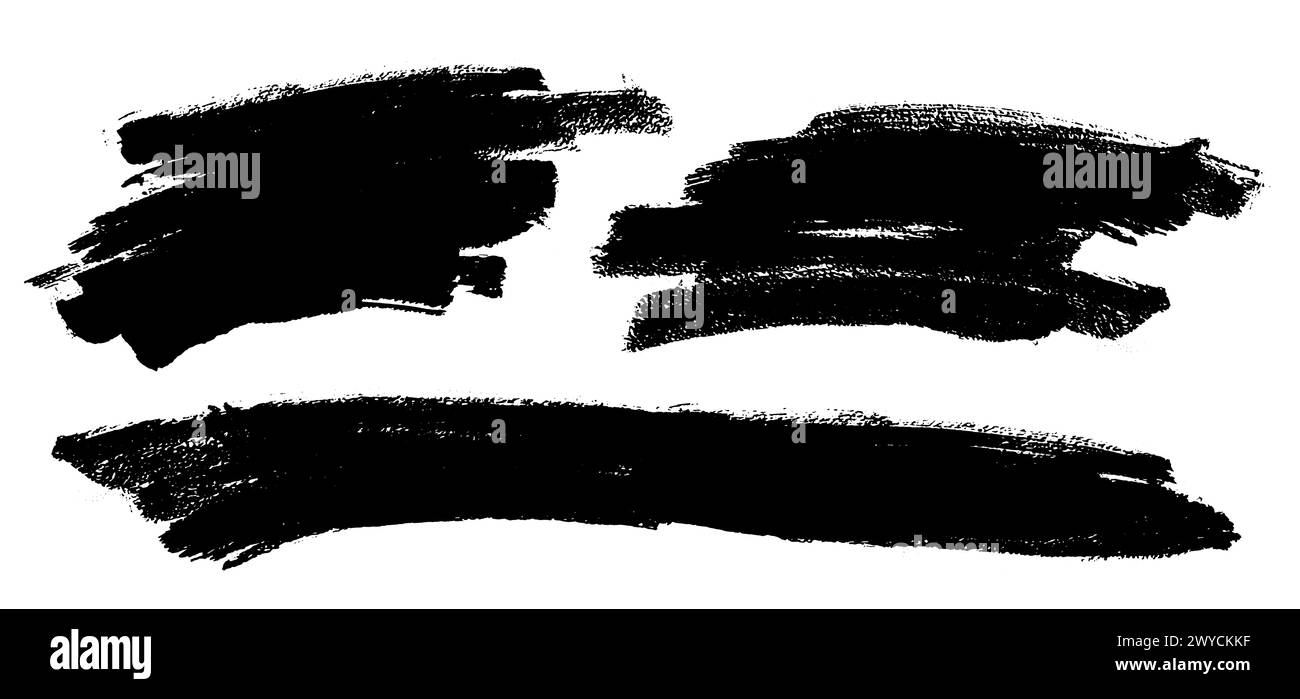 Brush strokes vector. Rectangular painted objects Stock Vector Image ...