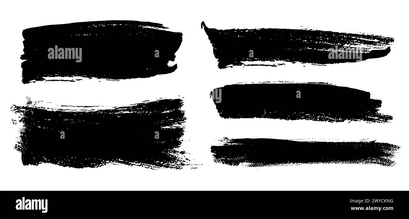 Brush strokes vector. Rectangular painted objects Stock Vector Image ...