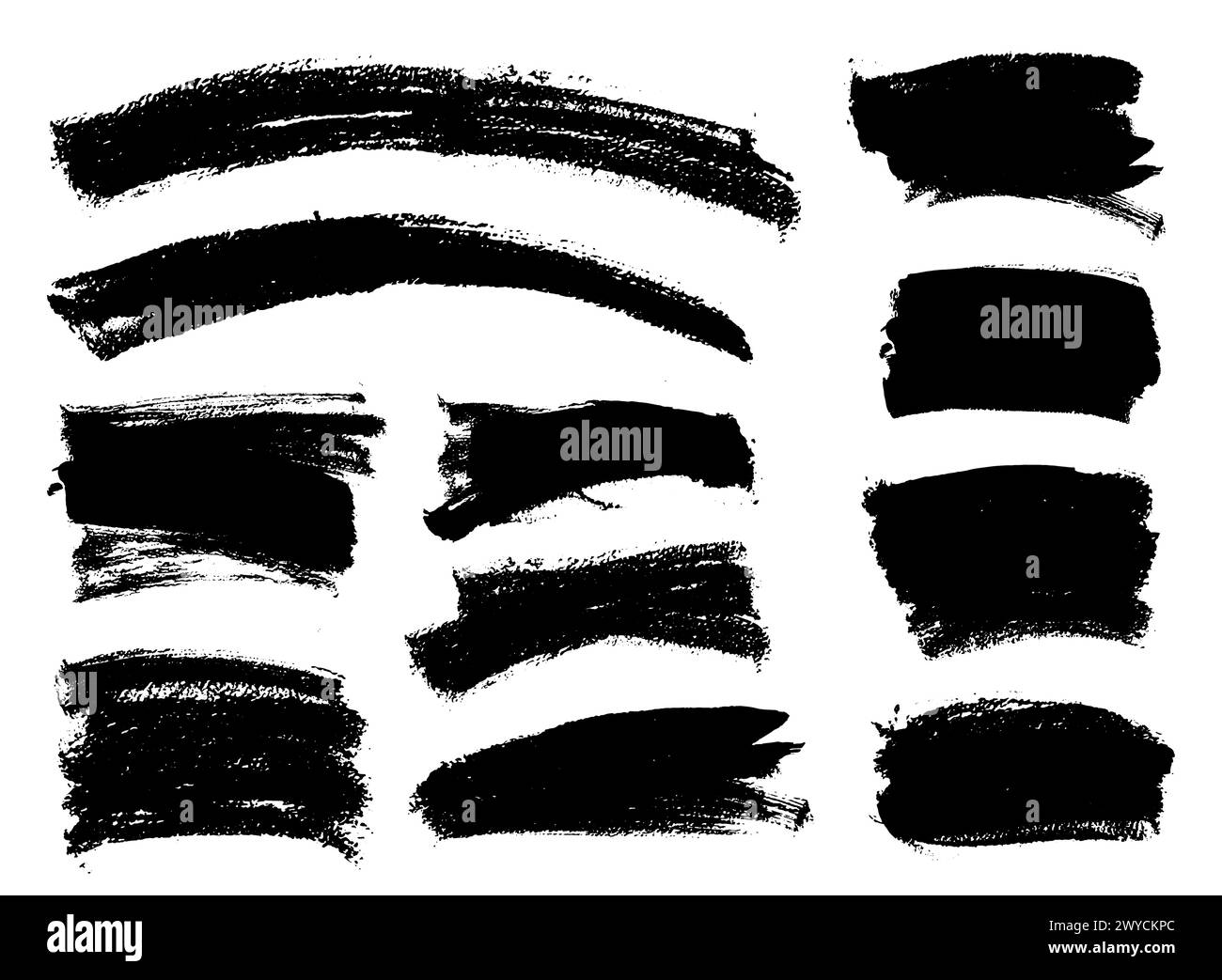 Brush strokes vector. Rectangular painted objects Stock Vector Image ...