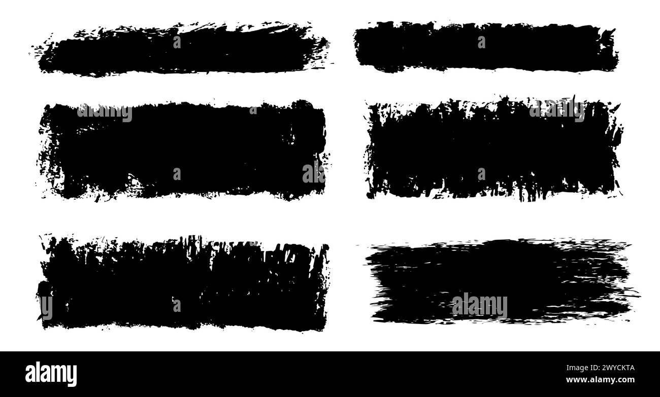 Brush strokes vector. Rectangular painted objects Stock Vector Image ...