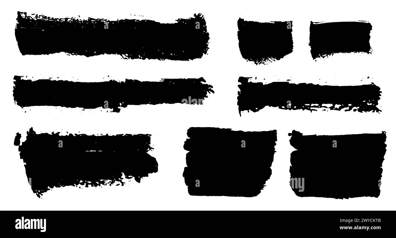 Brush strokes vector. Rectangular painted objects Stock Vector Image ...