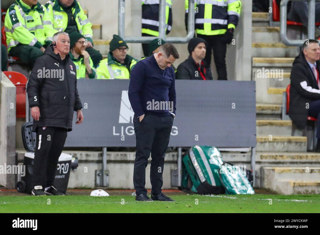 Rotherham, UK. 05th Apr, 2024. Rotherham United Manager Leam Richardson ...