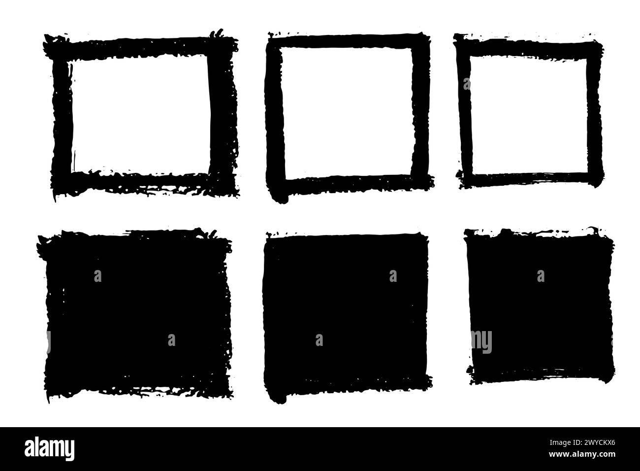 Brush strokes vector. Set of square text boxes and frames Stock Vector ...