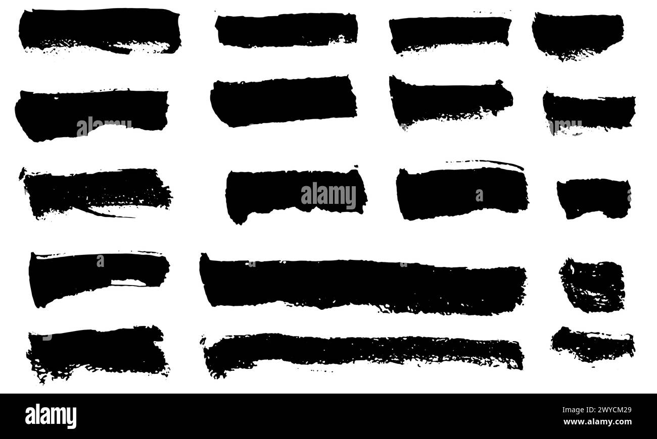 Brush strokes vector. Rectangular painted objects Stock Vector Image ...