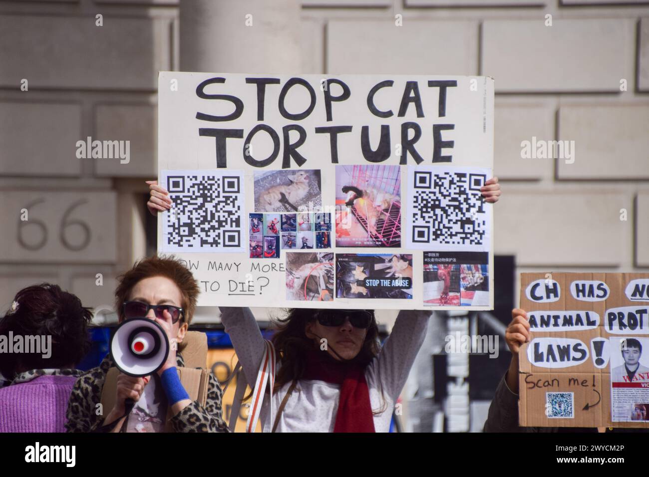 London, UK. 5th April 2024. Animal rights activists gathered outside ...