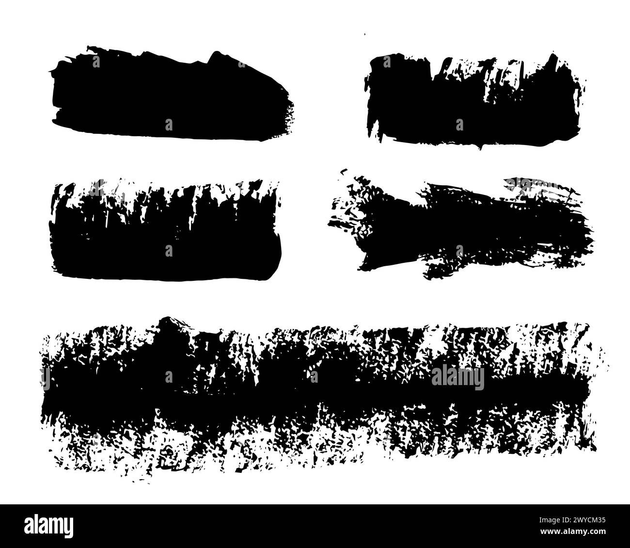 Brush strokes vector. Rectangular painted objects Stock Vector Image ...