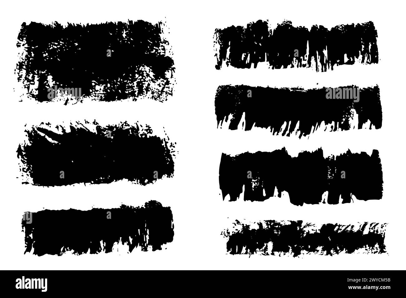 Brush strokes vector. Rectangular painted objects Stock Vector Image ...