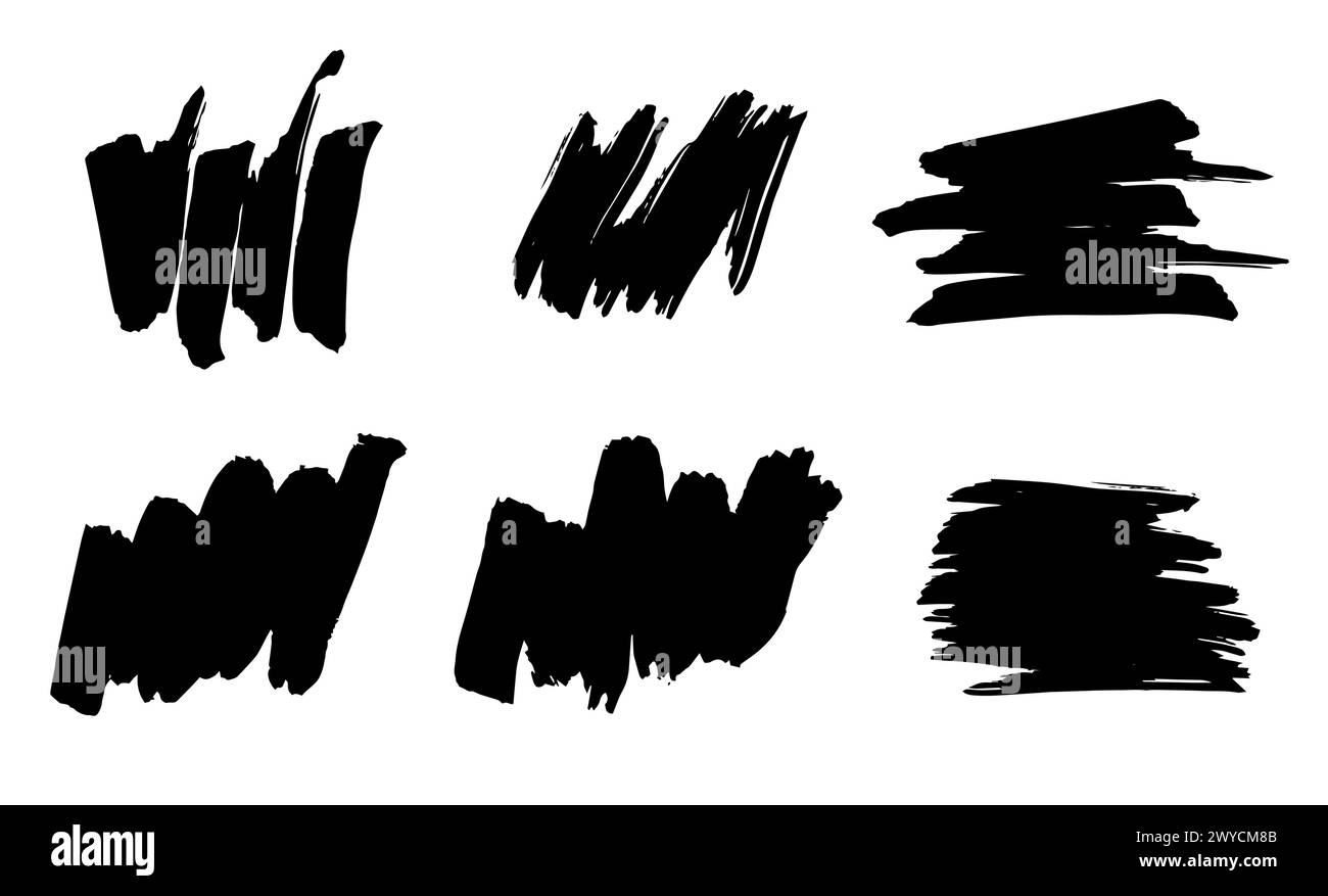 Brush strokes vector. Diagonal textured painted backgrounds Stock ...