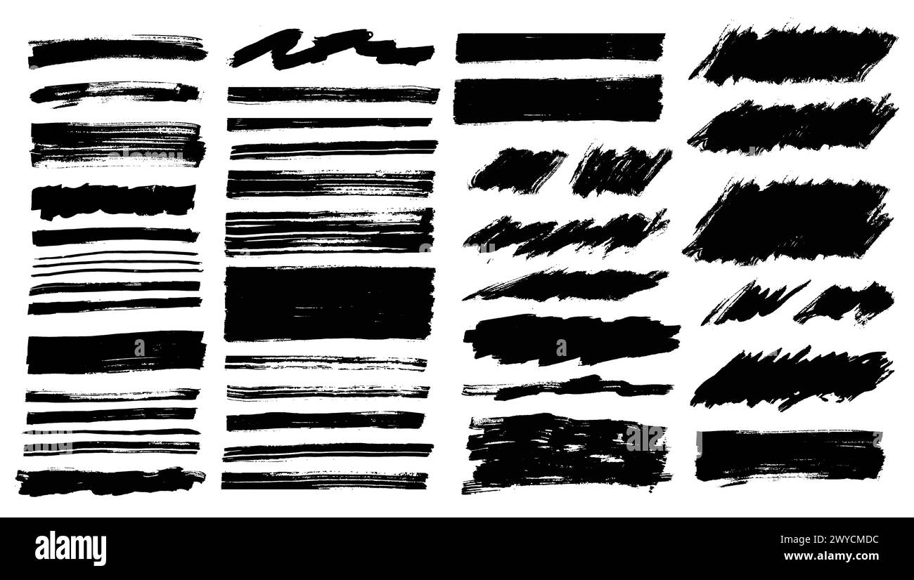 Brush strokes vector. Set of text boxes. Paintbrush collection Stock ...