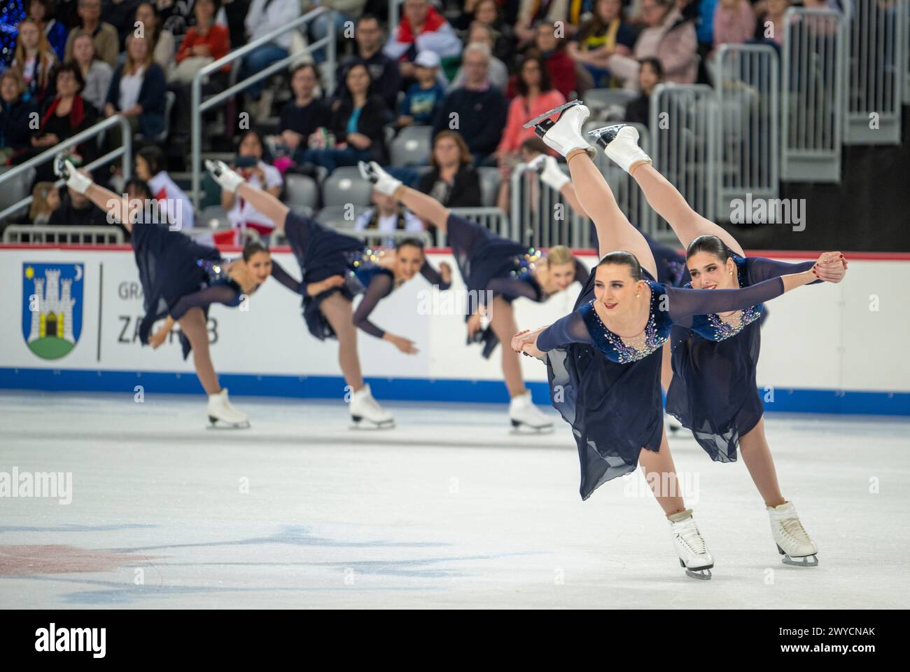 ZAGREB, CROATIA - APRIL 5: Team Haydenettes of the USA performs during ...