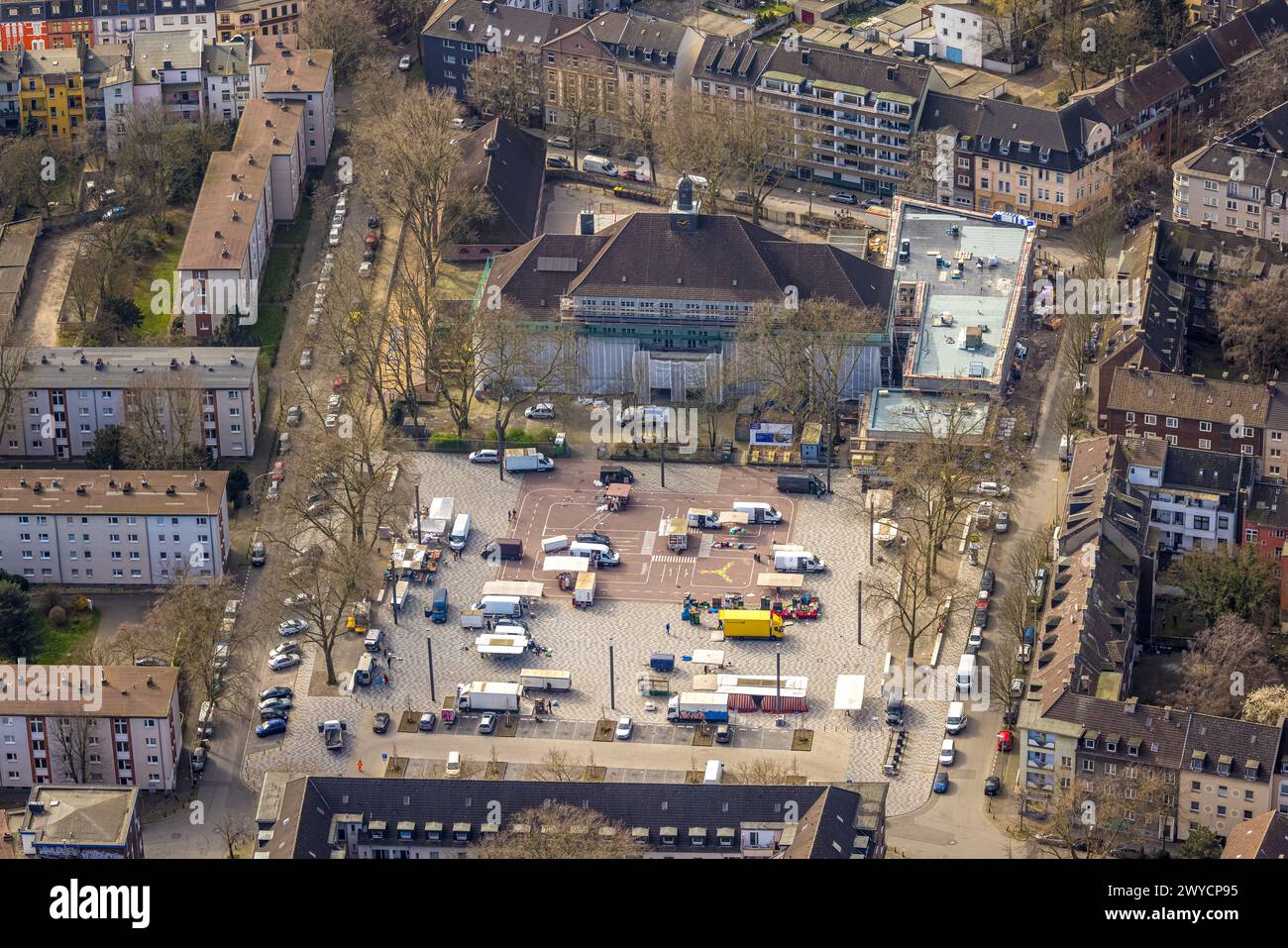 Aerial view, construction sites with new building ...