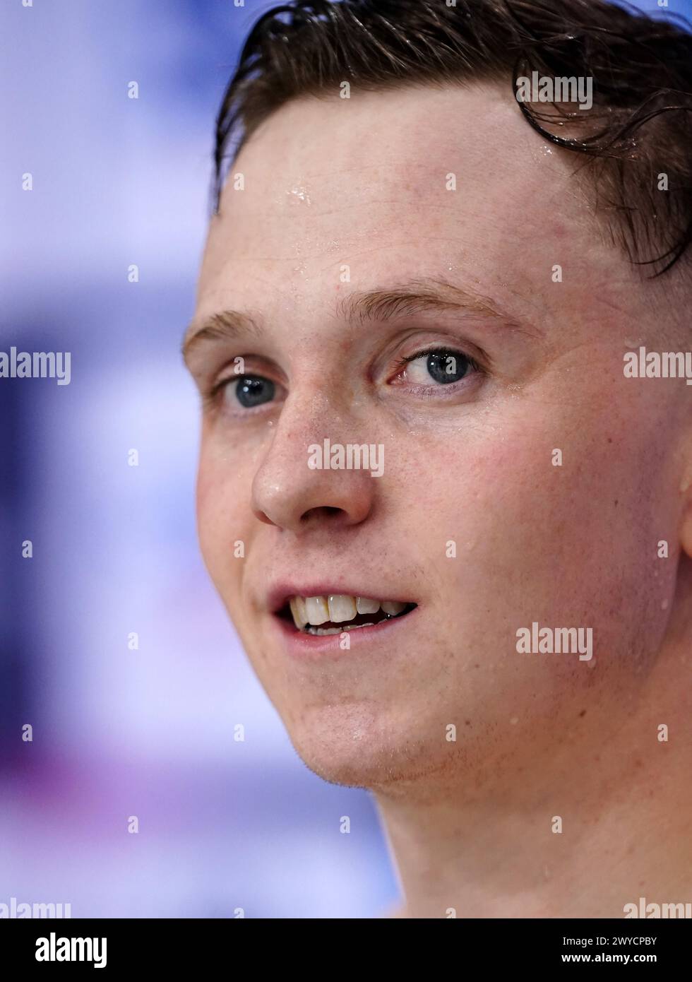 Joe Litchfield after swimming in the Men's 100m Butterfly final on day ...