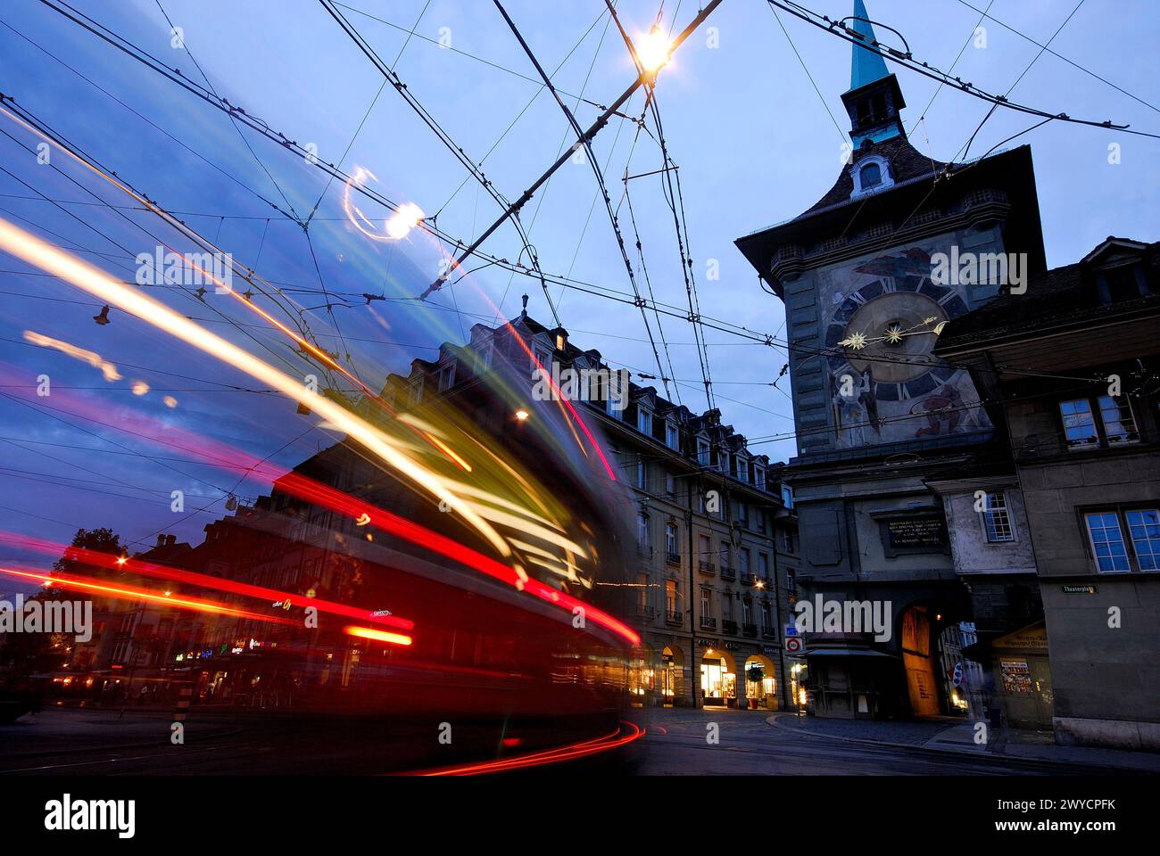 Clock in a square of Bern, Switzerland Stock Photo - Alamy