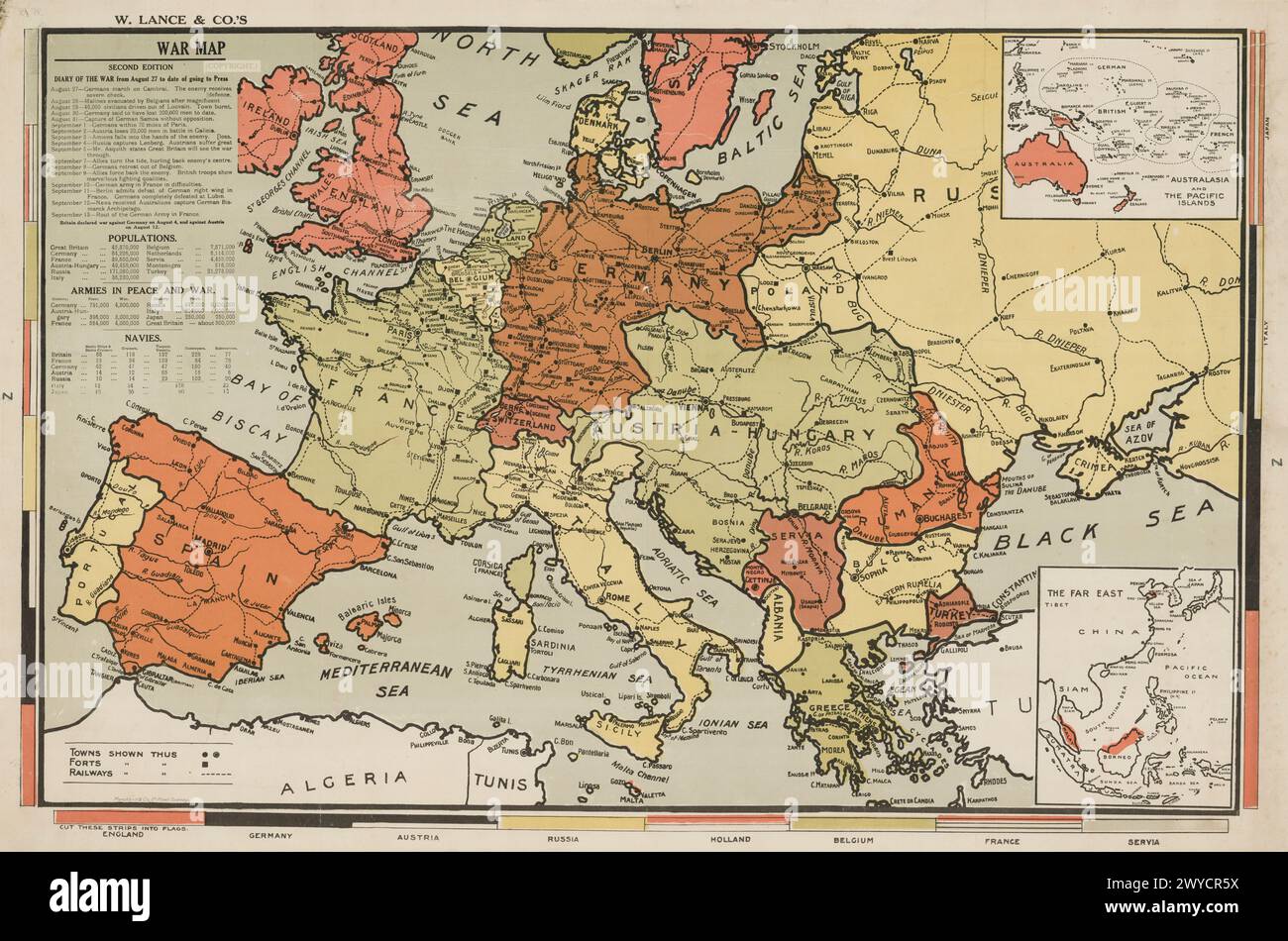 Map of europe 1914 hi-res stock photography and images - Alamy