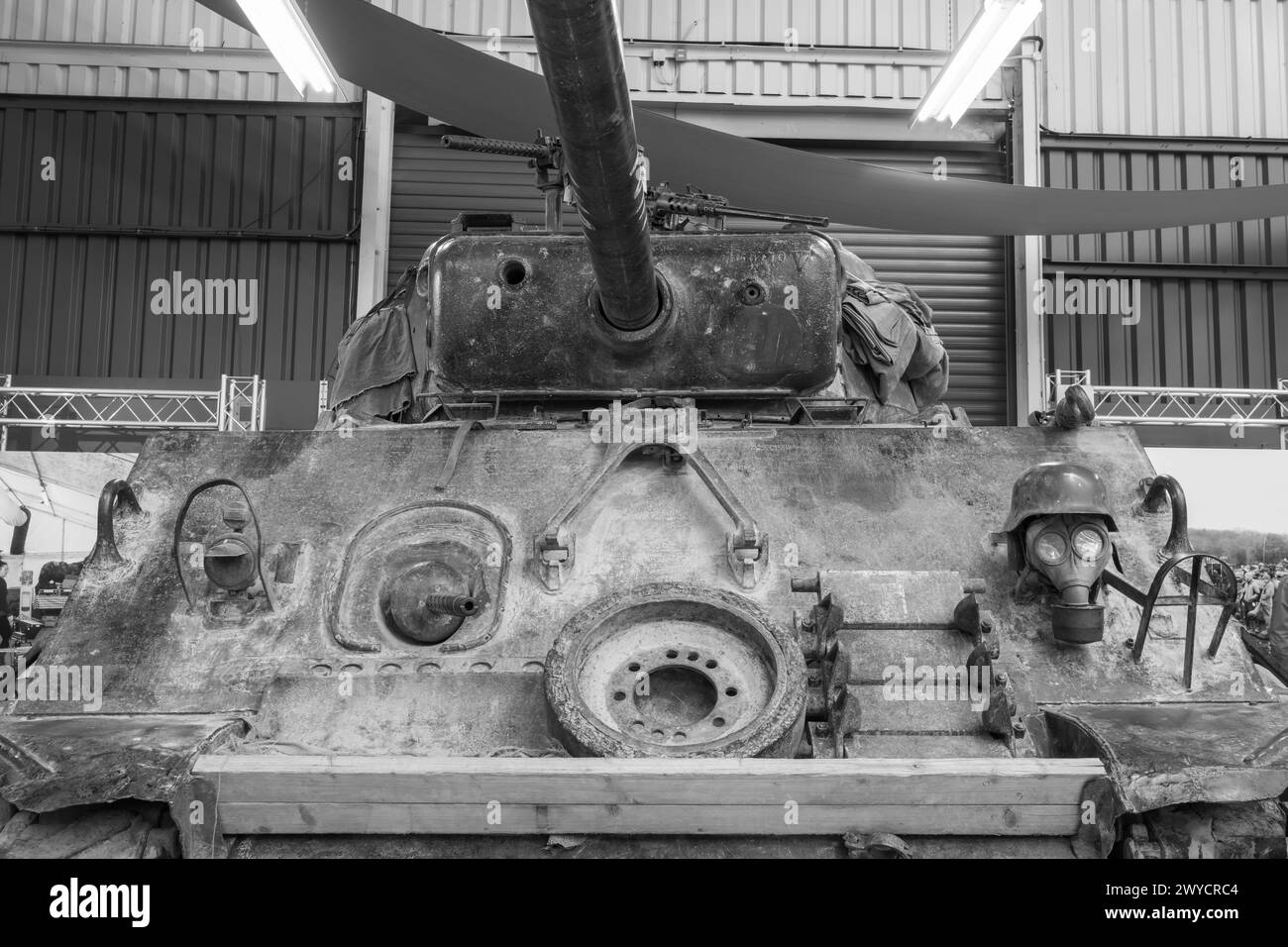 Bovington.Dorset.United Kingdom.August 8th 2023.The Sherman M4A2 tank ...
