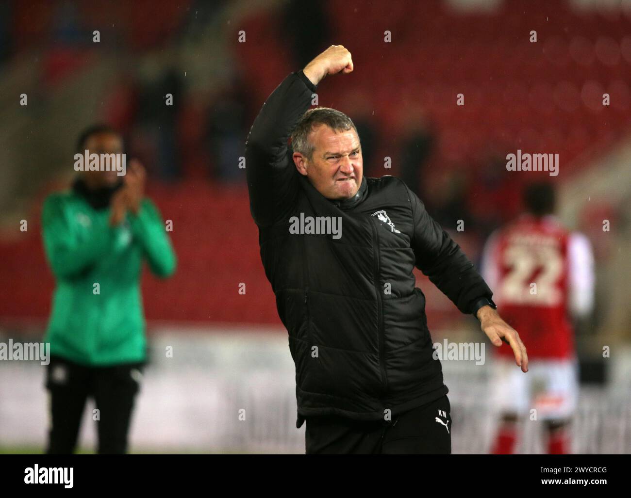 Plymouth Argyle first team coach Kevin Nancekivell celebrates victory ...