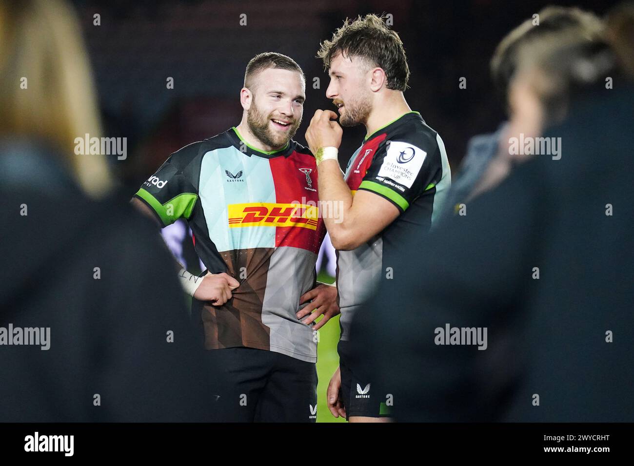 Harlequins' Sam Riley (left) following the Investec Champions Cup Round ...