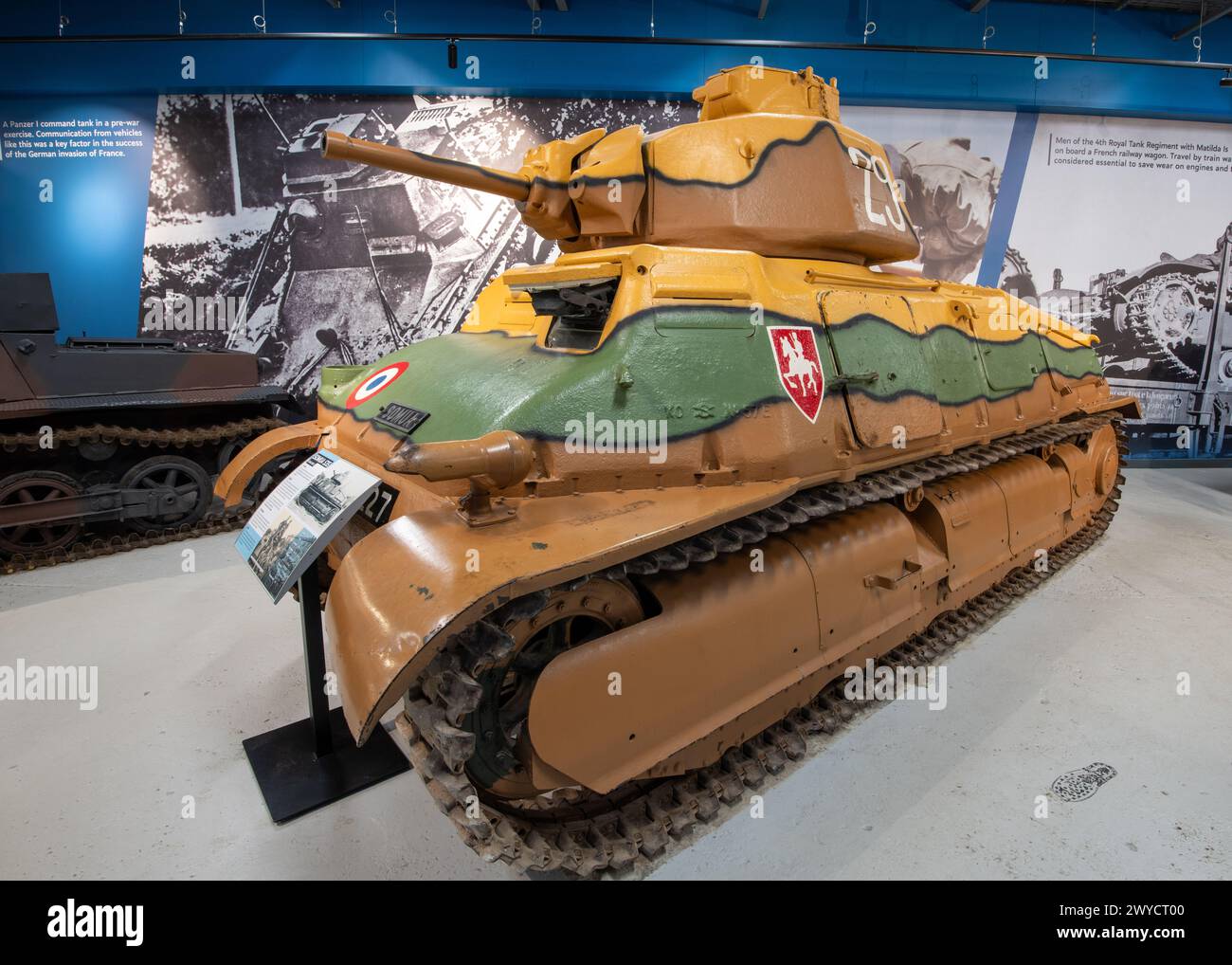 Bovington.Dorset.United Kingdom.February 25th 2024.A Somua S35 tank ...