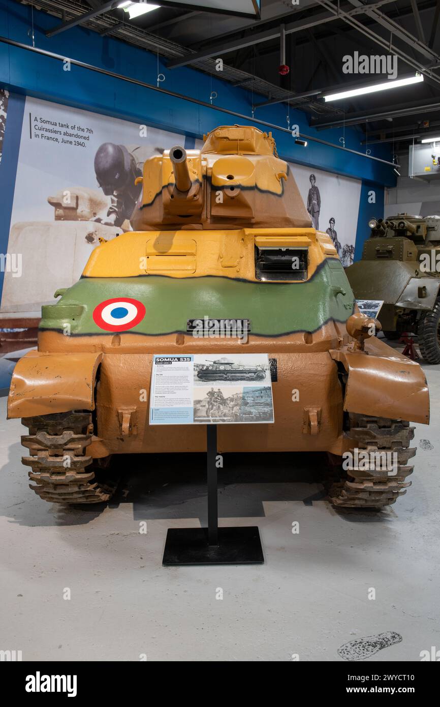 Bovington.Dorset.United Kingdom.February 25th 2024.A Somua S35 tank ...