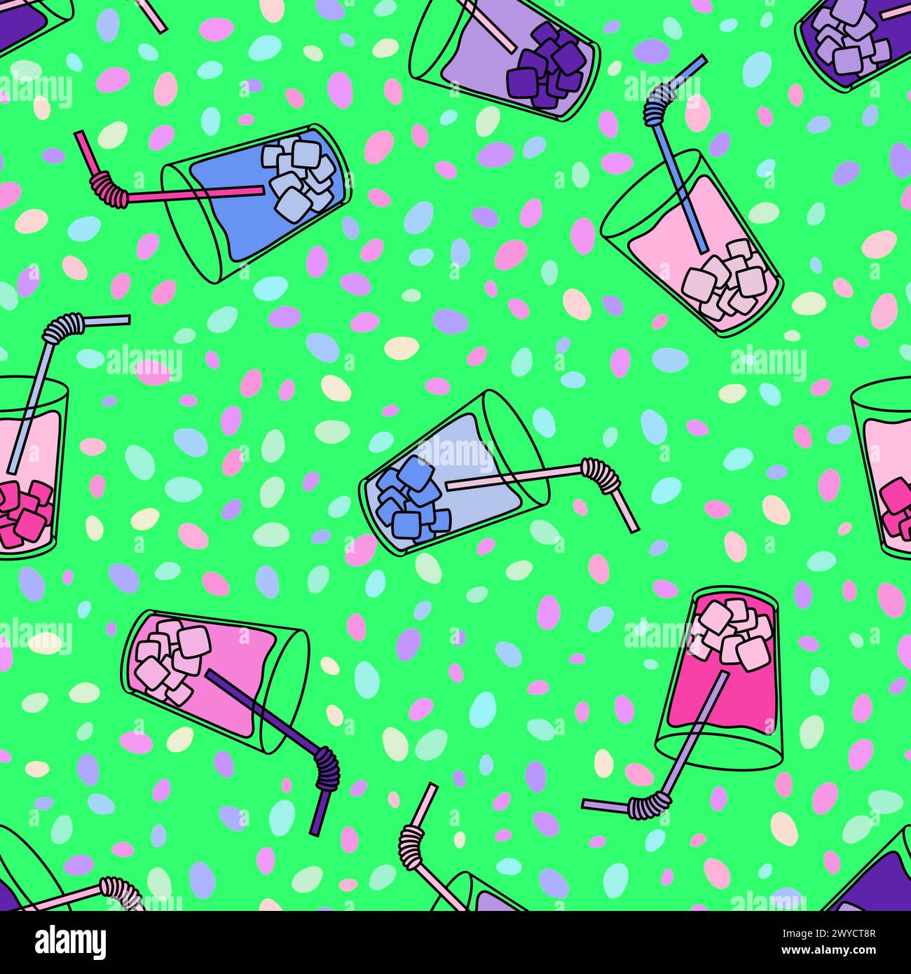 Summer print cocktails seamless ice pattern for wrapping paper and ...